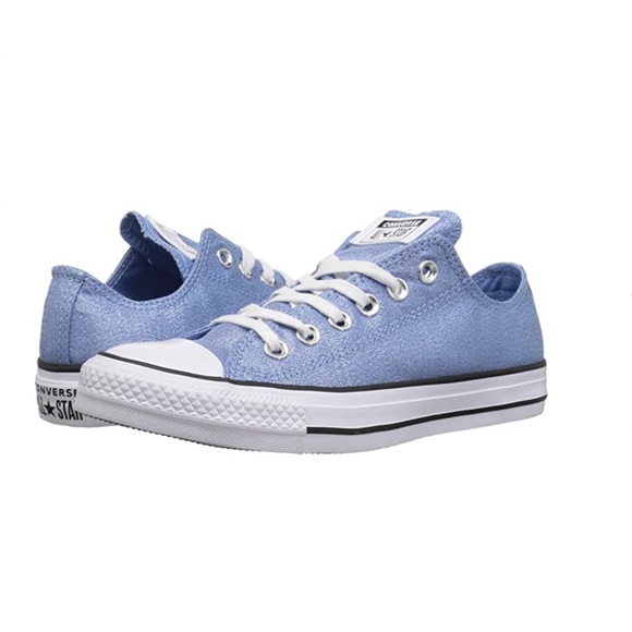 Converse | Shoes | Converse Chucks Low Light Blue Metallic Shiny Tile ...